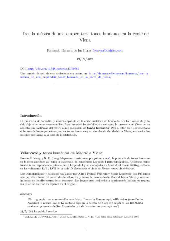 (PDF) Tras la música de una emperatriz: tonos humanos en la corte de Viena