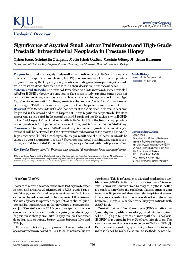 (PDF) Significance of Atypical Small Acinar Proliferation and High ...