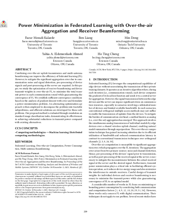 (PDF) Power Minimization in Federated Learning with Over-the-air ...