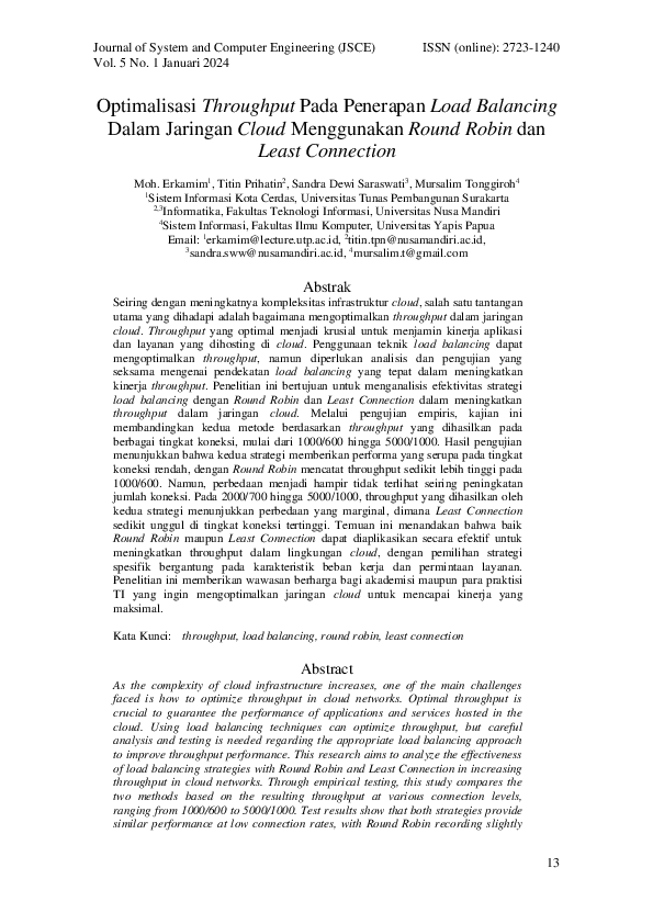 (PDF) Optimalisasi Throughput Pada Penerapan Load Balancing Dalam Jaringan Cloud Menggunakan ...