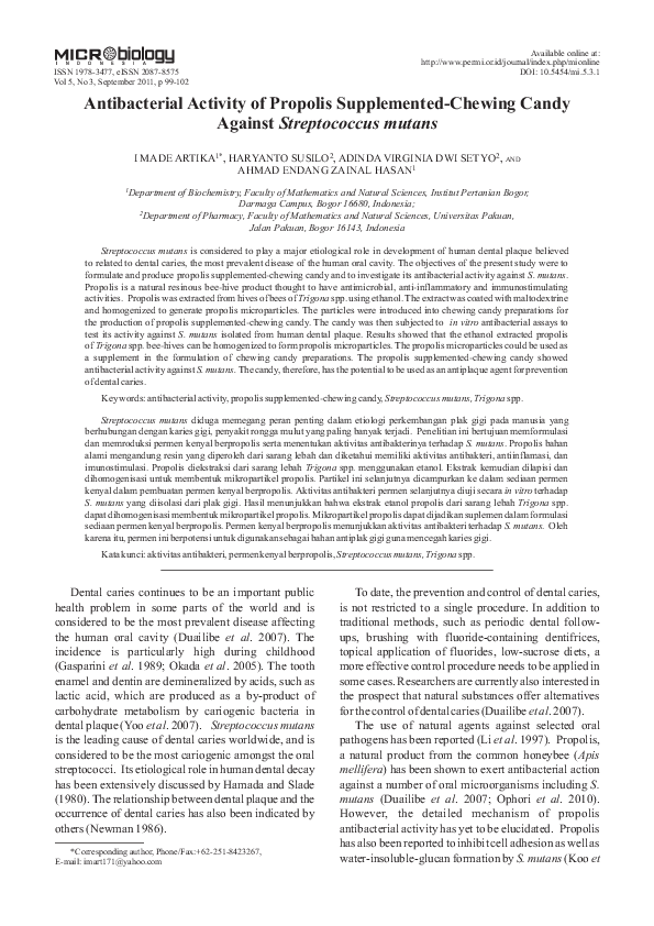 Pdf Streptococcus Mutans
