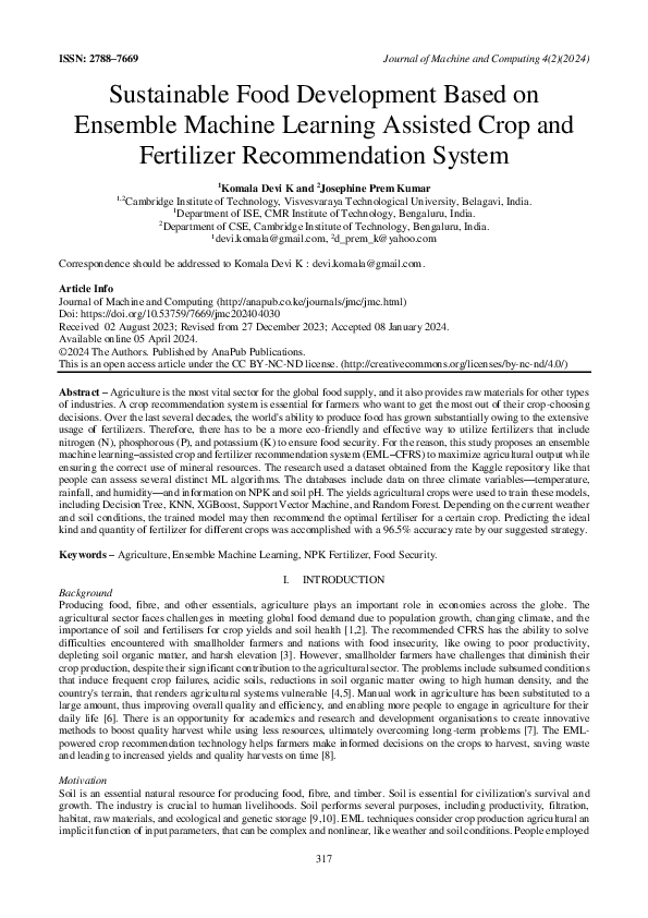 (PDF) Sustainable Food Development Based on Ensemble Machine Learning ...