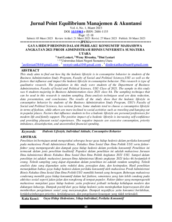 (PDF) Gaya Hidup Hedonis Dalam Perilaku Konsumtif (Studi Kasus ...