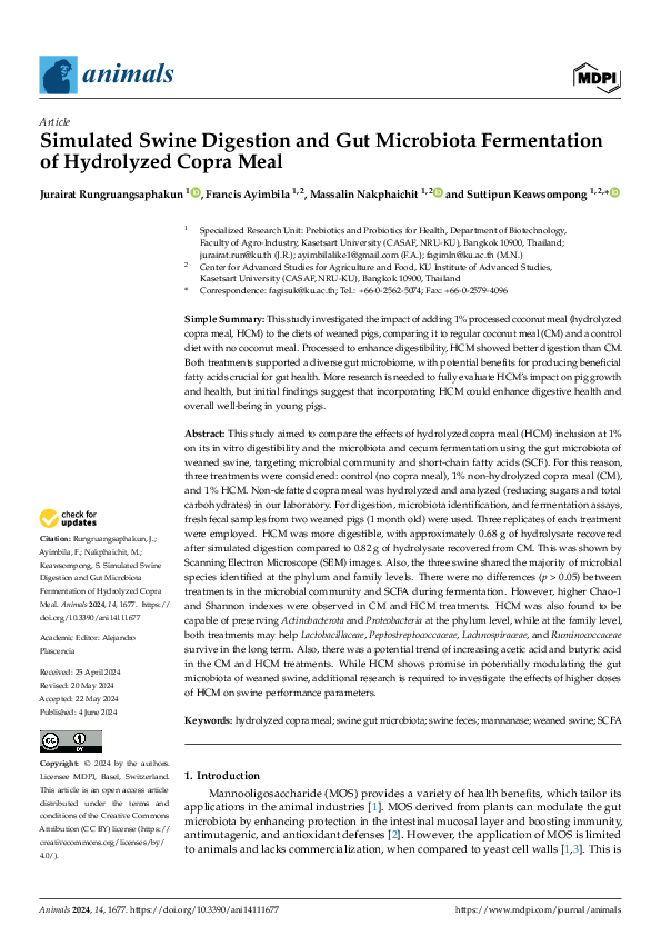(PDF) Simulated Swine Digestion and Gut Microbiota Fermentation of ...