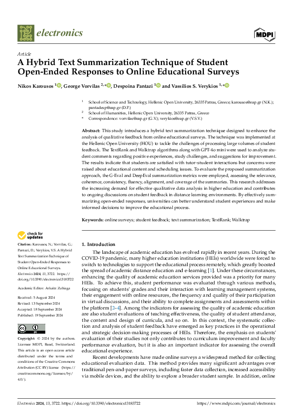 (PDF) A Hybrid Text Summarization Technique of Student Open-Ended ...