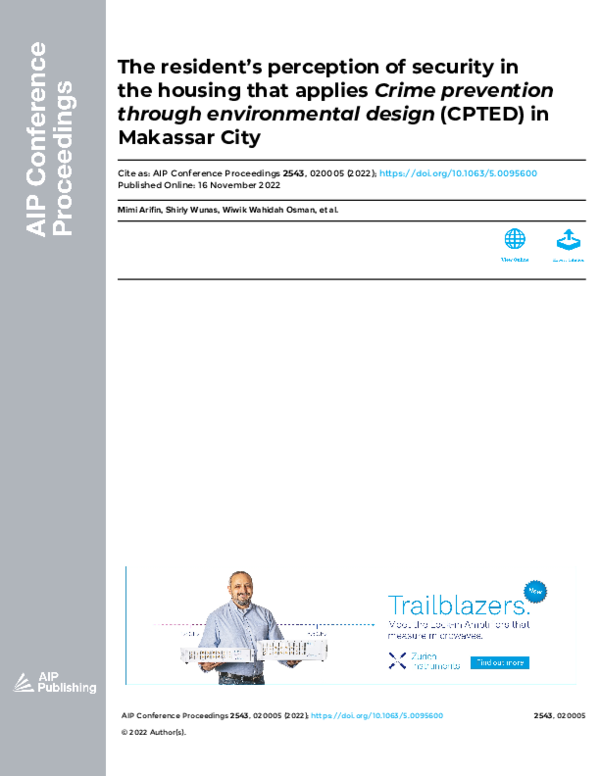 (PDF) The resident’s perception of security in the housing that applies ...