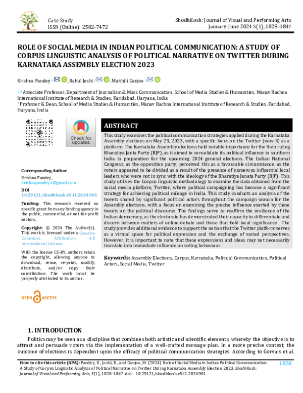 (PDF) ROLE OF SOCIAL MEDIA IN INDIAN POLITICAL COMMUNICATION: A STUDY ...