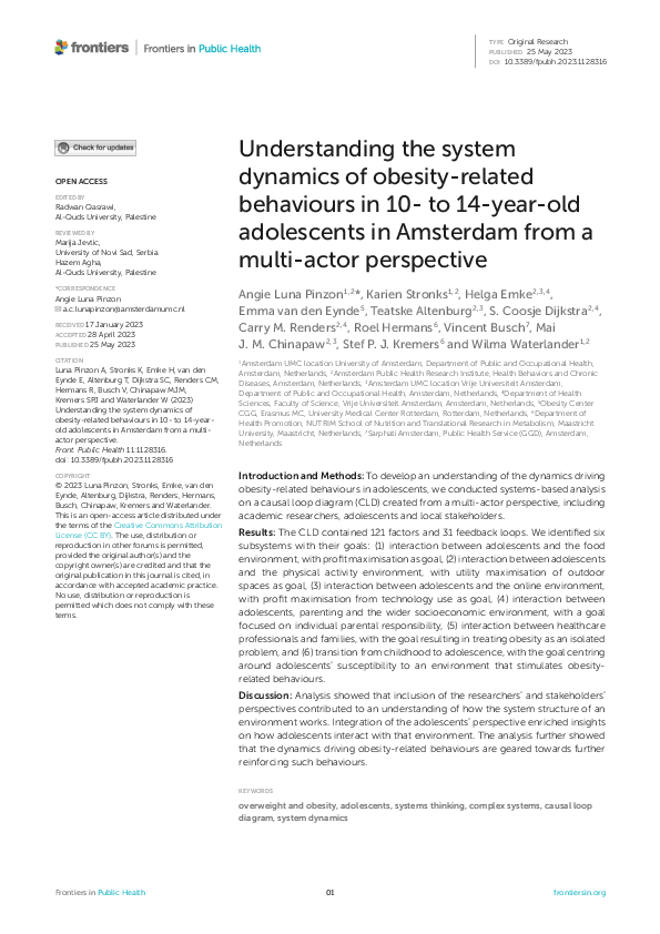 (PDF) Understanding the system dynamics of obesity-related behaviours ...