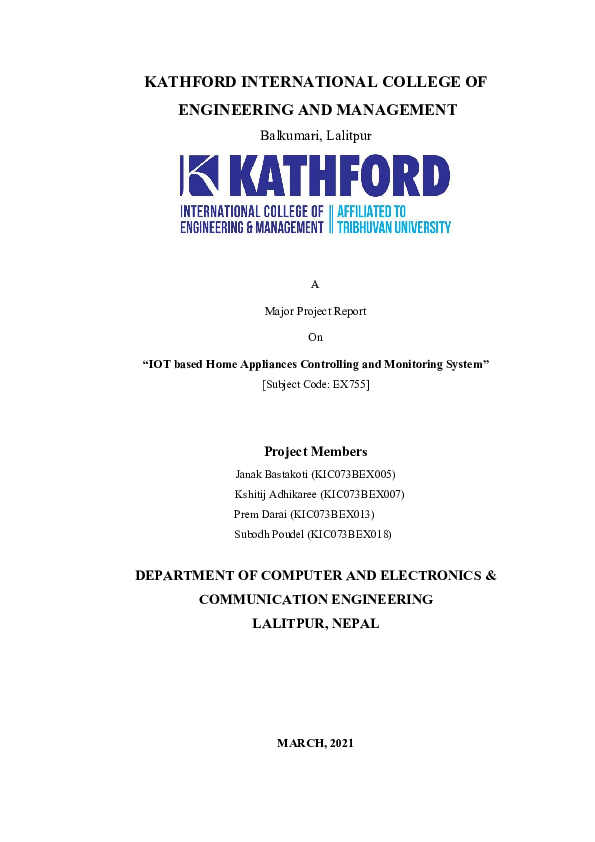 (PDF) IOT based Home Appliances Controlling and Monitoring System