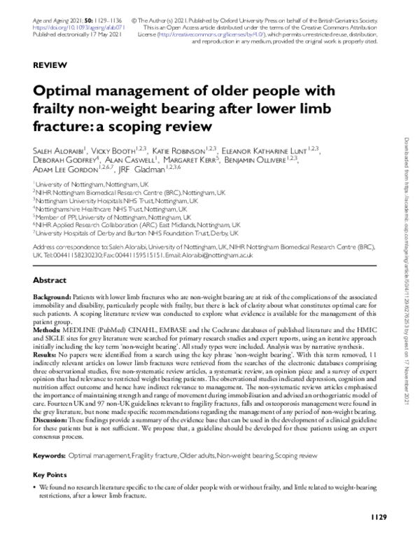 (PDF) Optimal management of older people with frailty non-weight ...