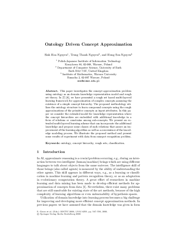 (PDF) Ontology Driven Concept Approximation