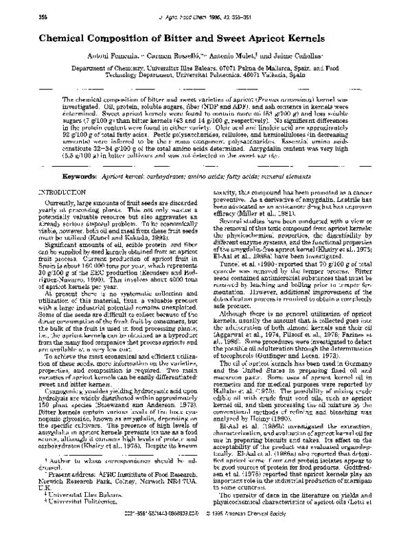 (PDF) Chemical Composition of Bitter and Sweet Apricot Kernels