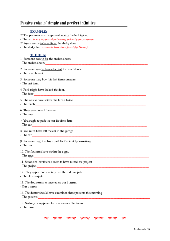 (PDF) Passive voice of simple and perfect infinitive