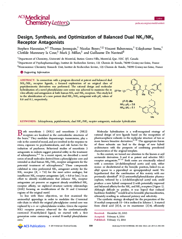 (PDF) Design, Synthesis, and Optimization of Balanced Dual NK 1 /NK 3 ...
