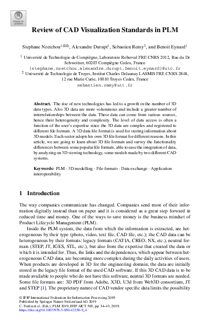 (PDF) Review of CAD Visualization Standards in PLM