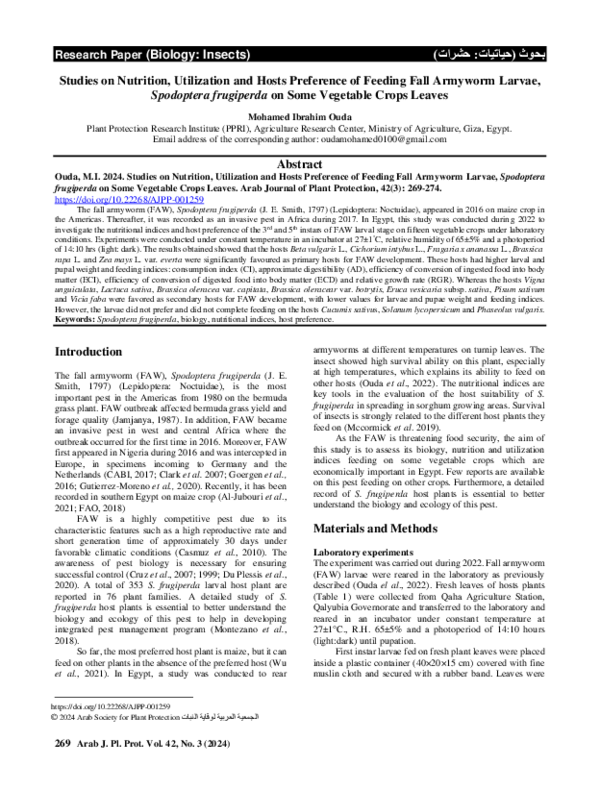 (PDF) Research Paper (Biology: Insects) Studies on Nutrition ...
