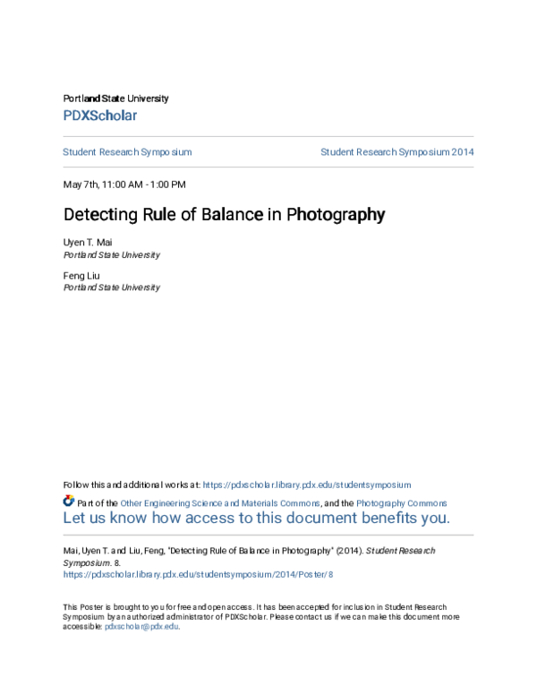 (PDF) Detecting Rule of Balance in Photography
