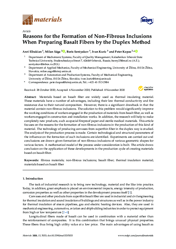 (PDF) Reasons for the Formation of Non-Fibrous Inclusions When ...