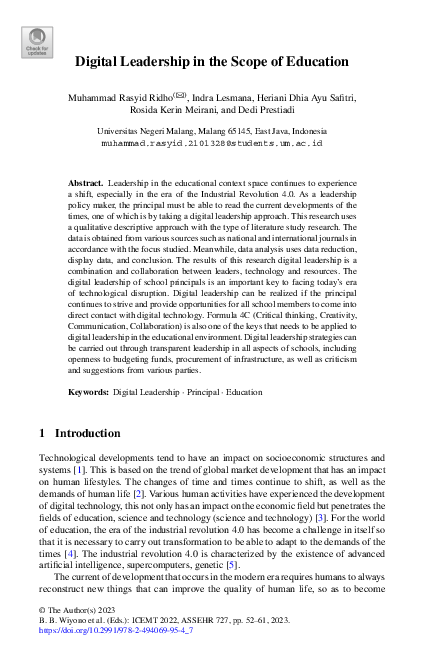(PDF) Digital Leadership in the Scope of Education