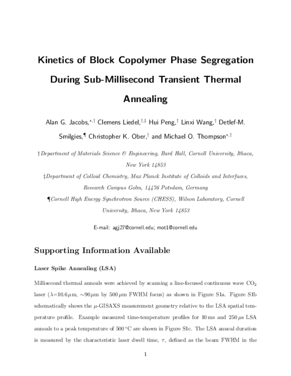 (PDF) Kinetics of Block Copolymer Phase Segregation during Sub ...
