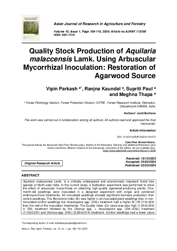 (PDF) Quality Stock Production of Aquilaria malaccensis Lamk. Using ...