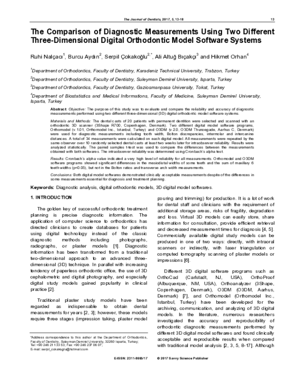 (PDF) The Comparison of Diagnostic Measurements Using Two Different ...