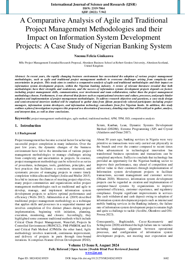 (PDF) A Comparative Analysis of Agile and Traditional Project ...