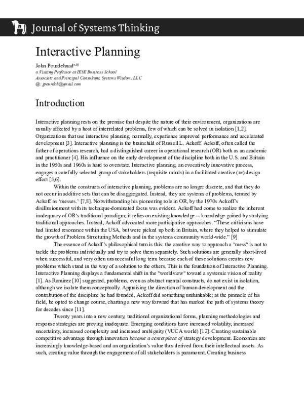 (PDF) Interactive Planning