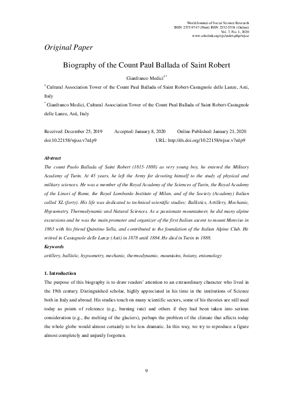 (PDF) Biography of the Count Paul Ballada of Saint Robert