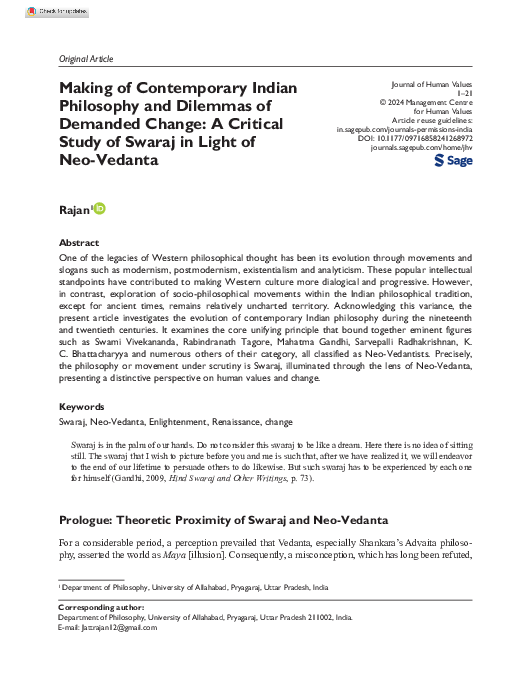 (PDF) Making of Contemporary Indian Philosophy and Dilemmas of Demanded ...