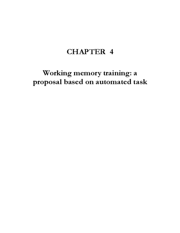 (PDF) Working memory training: a proposal based on automated task