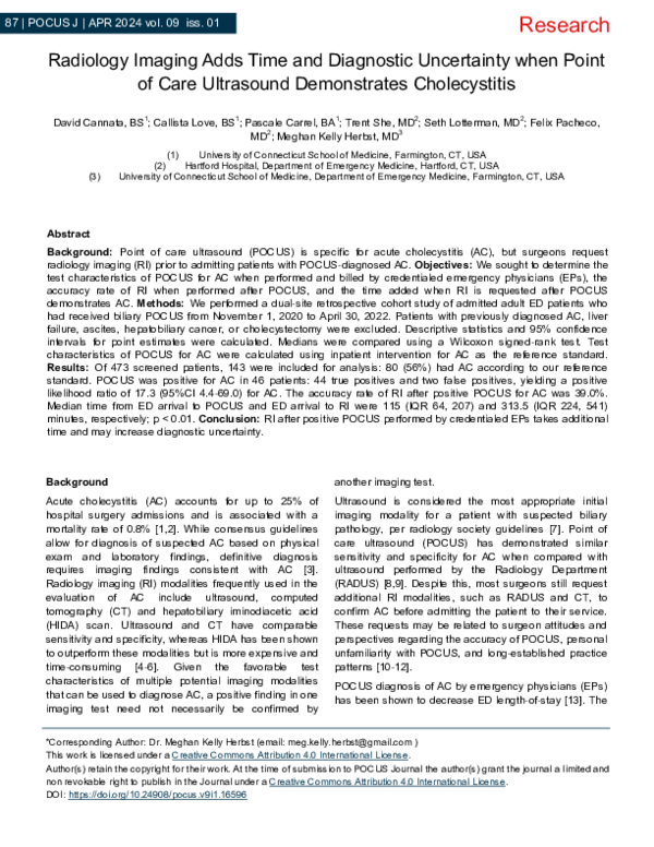 (PDF) Radiology Imaging Adds Time and Diagnostic Uncertainty when Point ...
