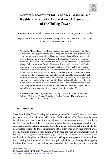 (PDF) Gesture Recognition for Feedback Based Mixed Reality and Robotic ...