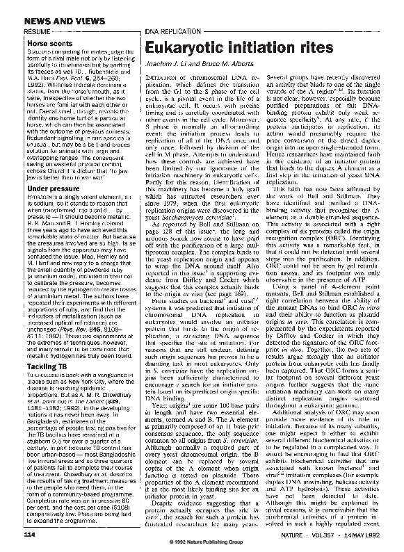 (PDF) Eukaryotic initiation rites