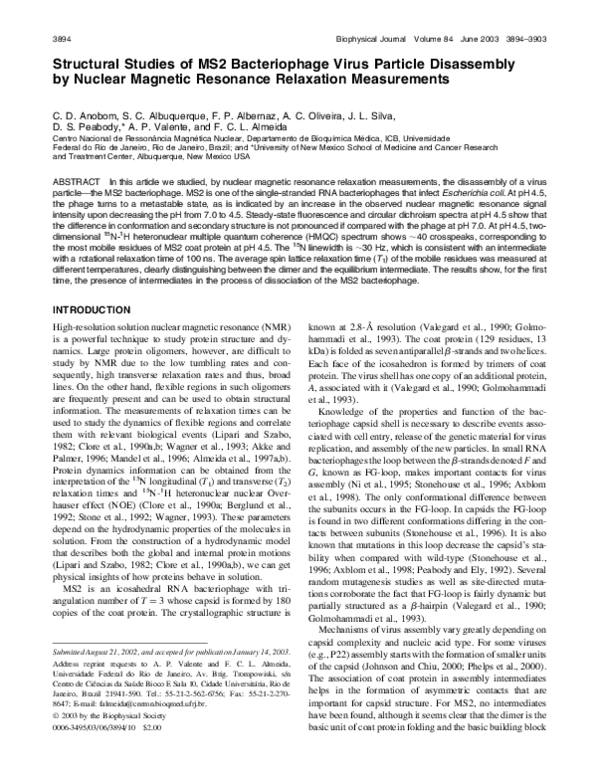 (PDF) Structural Studies of MS2 Bacteriophage Virus Particle ...