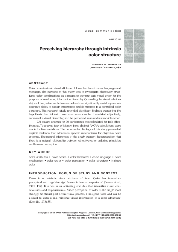 (PDF) Perceiving hierarchy through intrinsic color structure