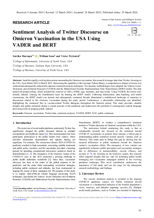 (PDF) Sentiment Analysis of Twitter Discourse on Omicron Vaccination in ...