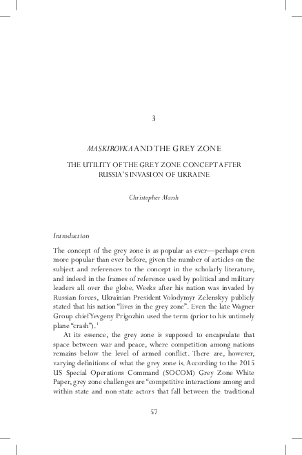 (PDF) MASKIROVKA AND THE GREY ZONE: THE UTILITY OF THE GREY ZONE ...