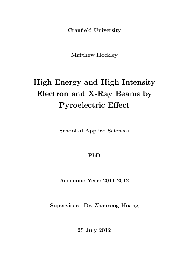 (PDF) High energy and high intensity electron and X-ray beams by ...