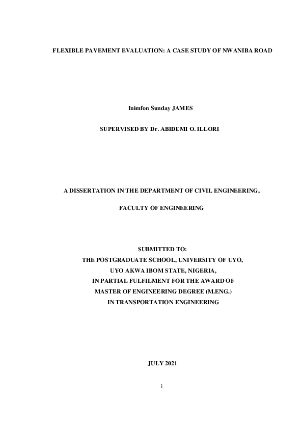 (PDF) Flexible Pavement Evaluation - Inimfon James (2021)