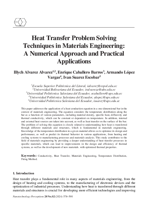 (PDF) Heat Transfer Problem Solving Techniques in Materials Engineering ...