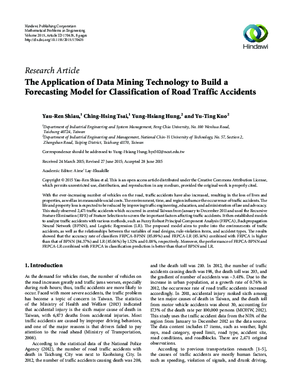 (PDF) The Application of Data Mining Technology to Build a Forecasting ...