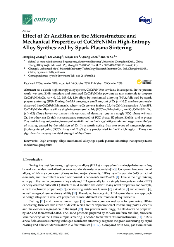 (PDF) EFFECT OF Zr ADDITION ON MICROSTRUCTURE AND MECHANICAL PROPERTIES OF NiAl/Cr(Mo) BASE ...