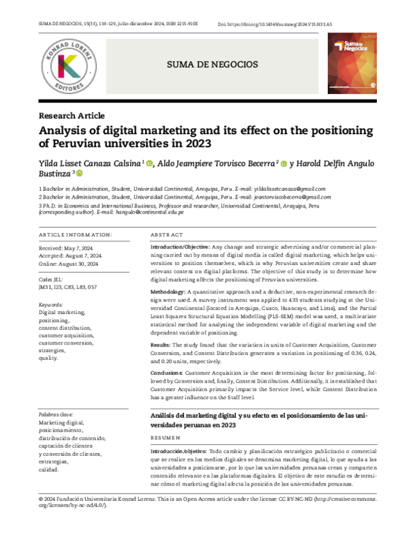 (PDF) Analysis of digital marketing and its effect on the positioning ...