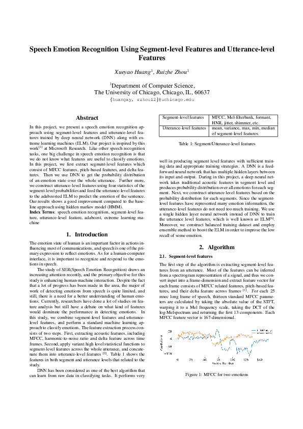 (PDF) Speech emotion recognition