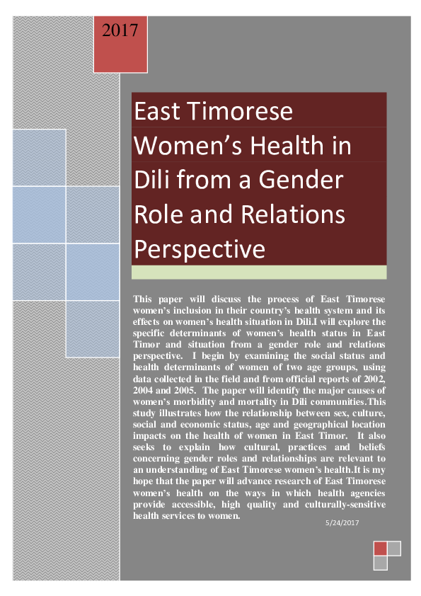 (PDF) Dili from a Gender Role and Relations Perspective