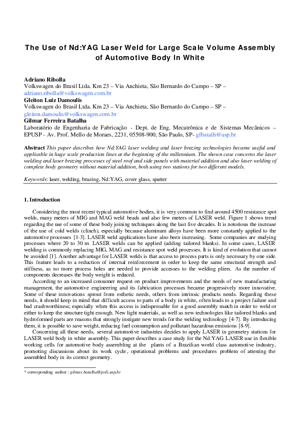 (PDF) The use of Nd:YAG laser weld for large scale volume assembly of ...