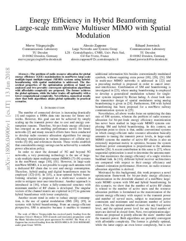 Pdf Energy Efficiency In Hybrid Beamforming Large Scale Mmwave