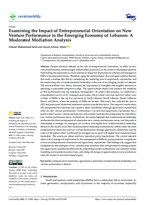 (PDF) Examining the Impact of Entrepreneurial Orientation on New Venture Performance in the ...