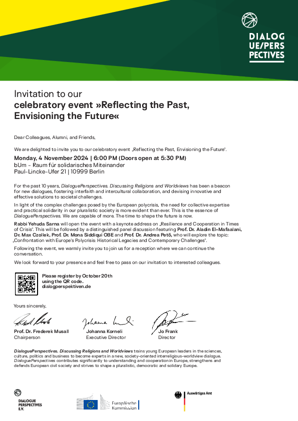 (PDF) Invitation to our celebratory event »Reflecting the Past ...